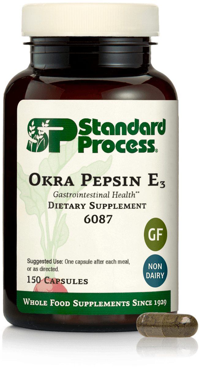 Okra Pepsin E3, 150 Capsules – Fedorko Health